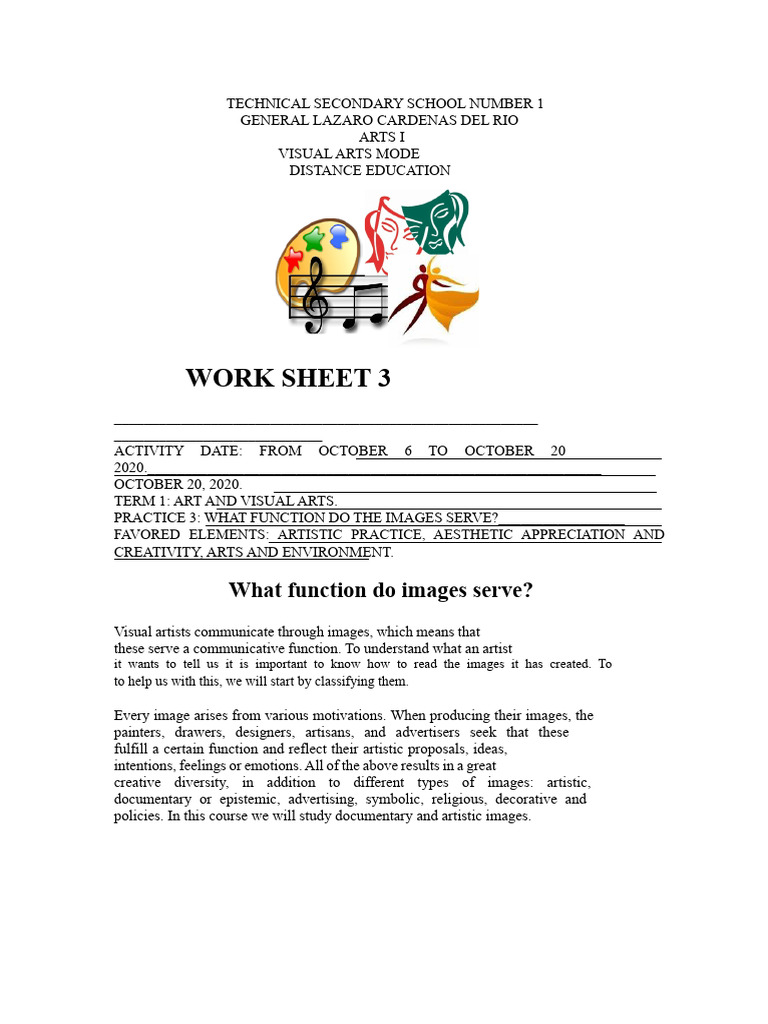 Worksheet 3 Arts I (Visual Arts) | PDF | The Arts