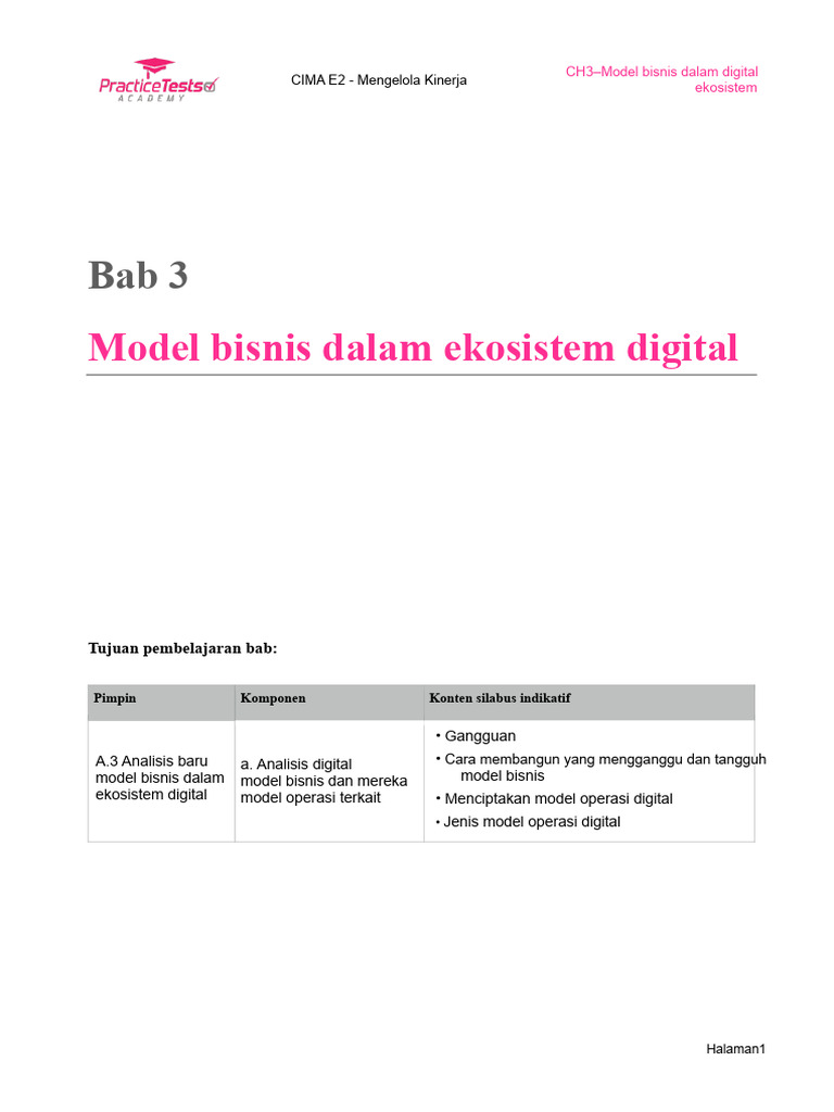 Model Bisnis Digital di Era Disrupsi | PDF
