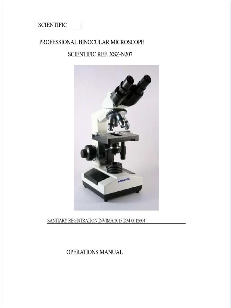Scientific Binocular Microscope Manual in Spanish xsz-n207 - Compress ...