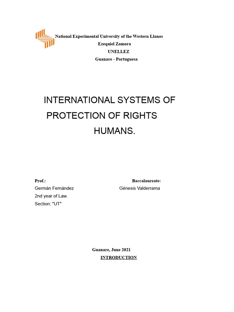 International Systems For The Protection of Human Rights Work | PDF ...
