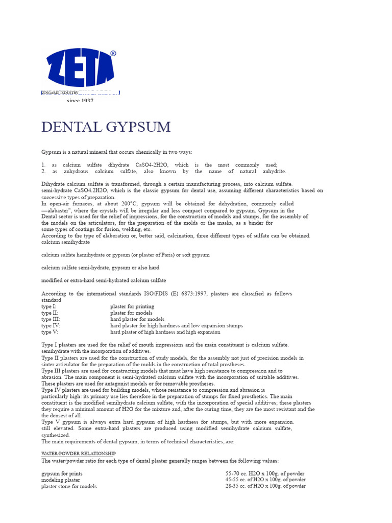 Dental Casts | PDF | Plaster | Materials