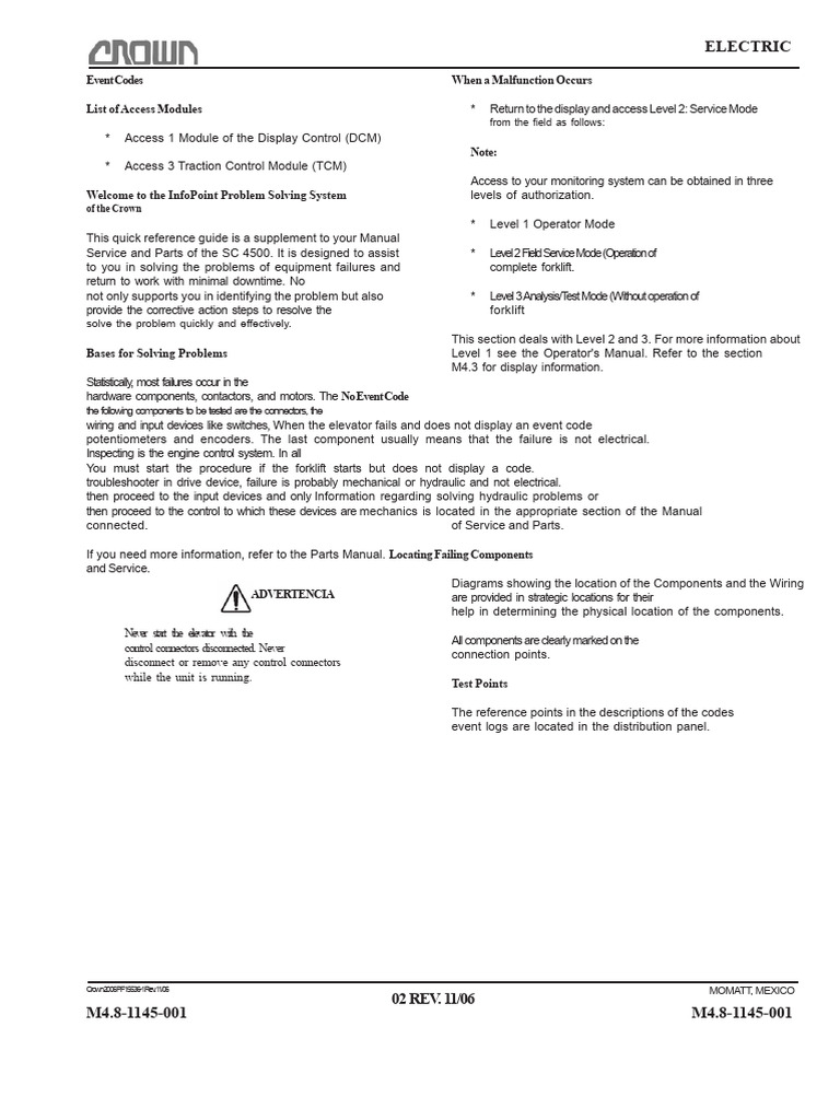 24 SC4500 Event Codes | PDF | Voltage | Switch