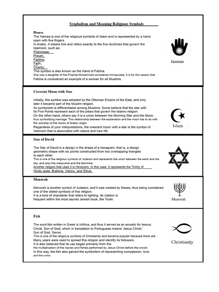 Religious Symbols and Their Meanings | PDF | Spirituality | Religious ...