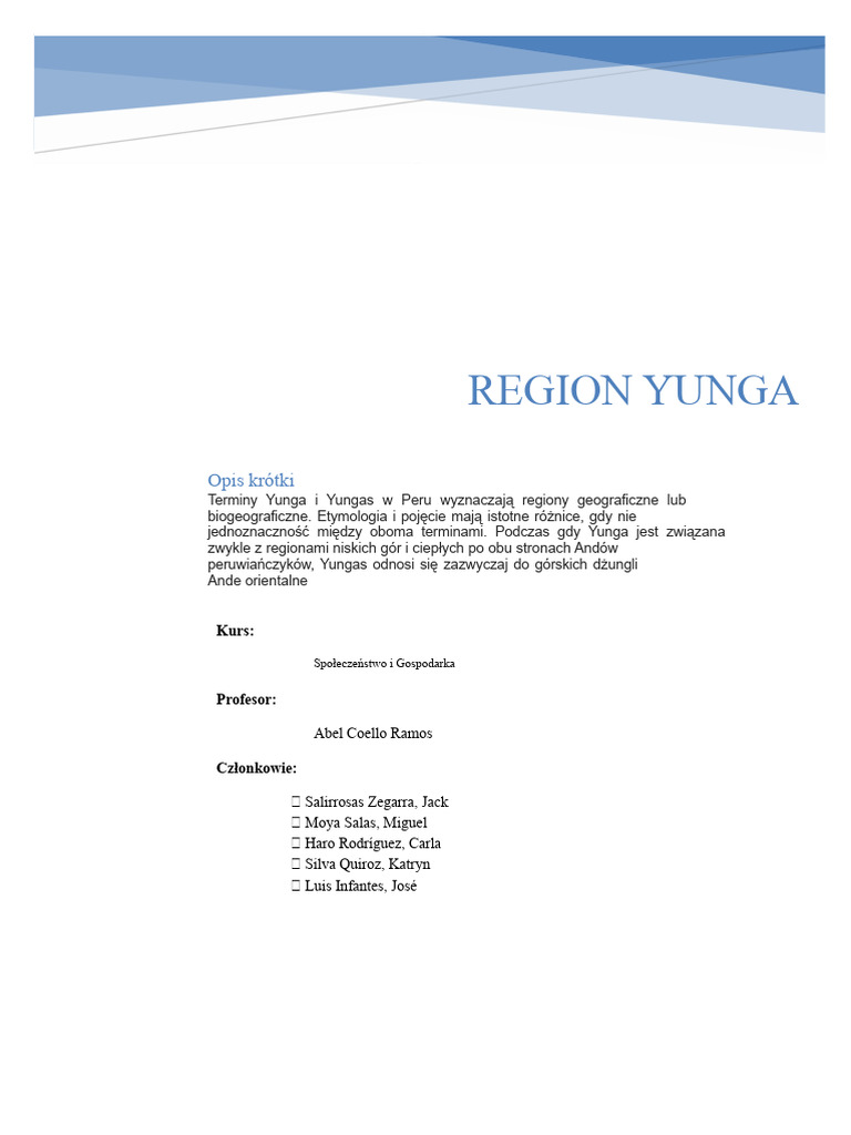 Region Yunga | PDF