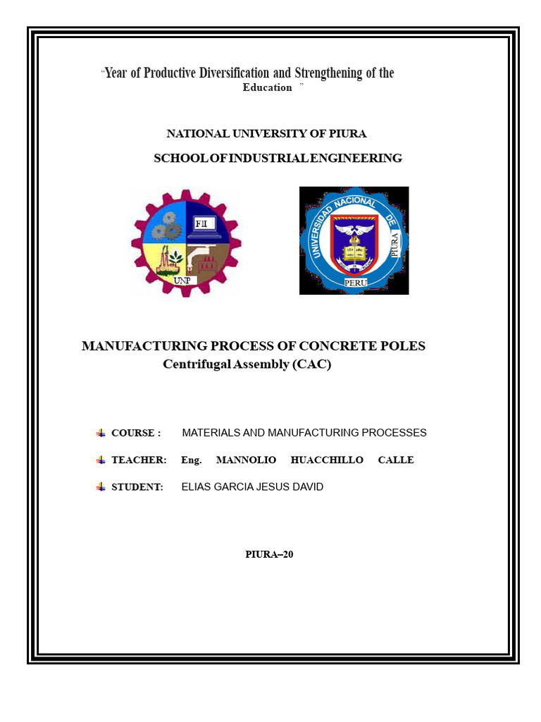 Process of Manufacturing Reinforced Centrifuged Concrete Poles | PDF ...