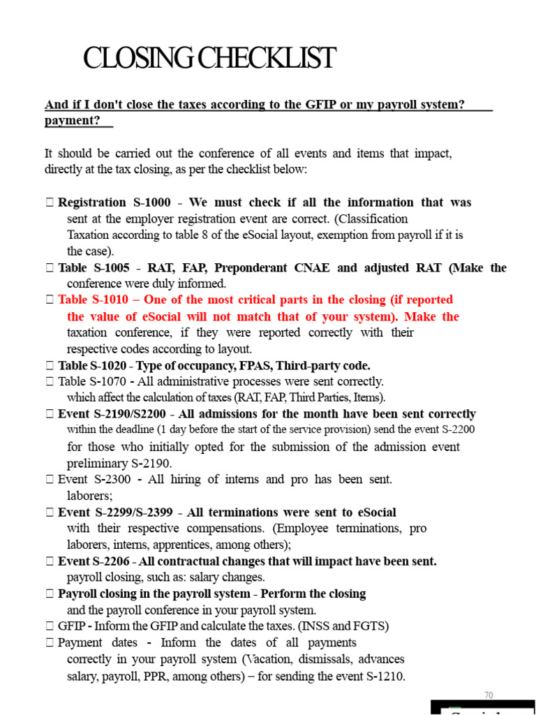 Essential Payroll Closing Checklist | PDF | Payroll | Taxes