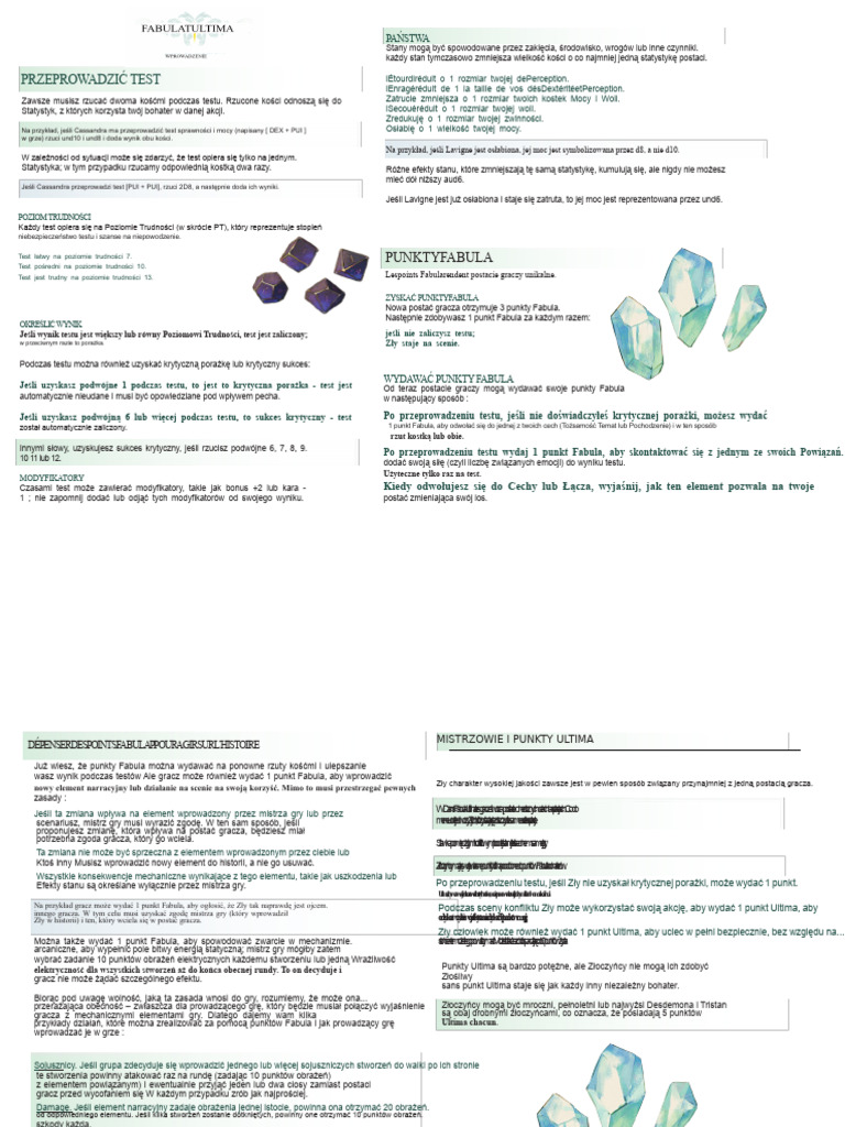 Fabula Ultima Zasady LITE | PDF
