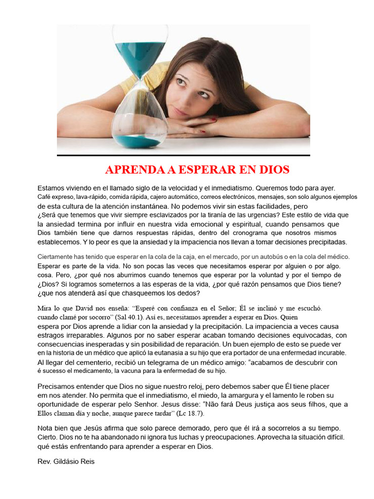 Aprende A Esperar En Dios Con Paciencia Pdf