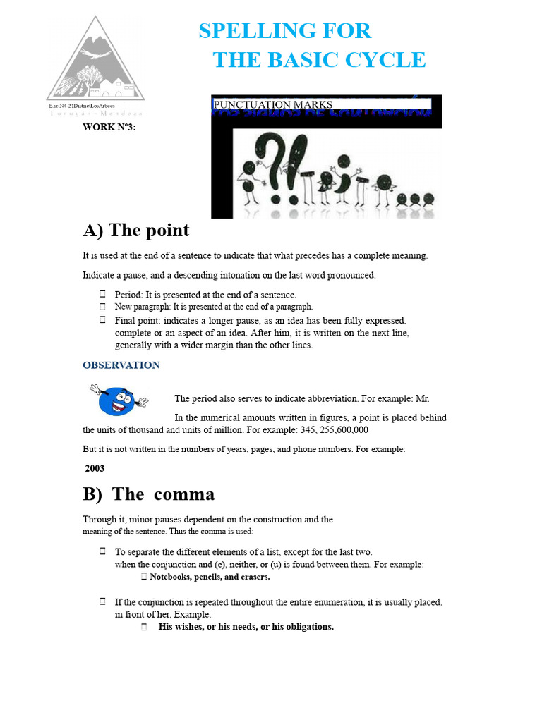 Spelling Work Nº3 Punctuation | PDF | Ellipsis | Punctuation