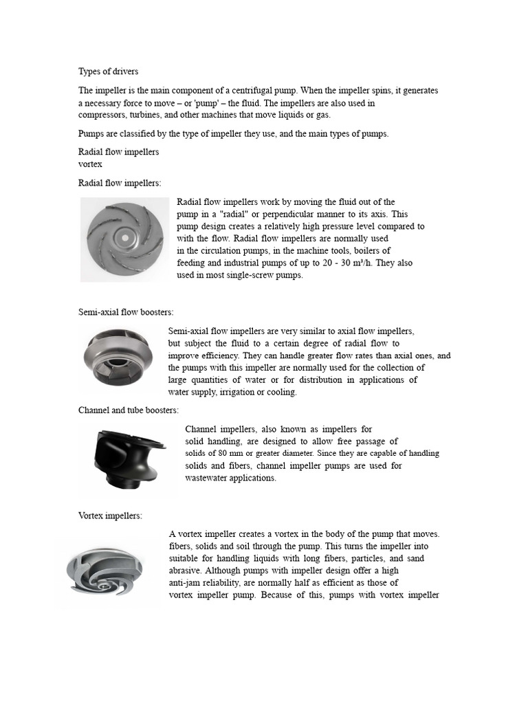 Types of Drivers | PDF | Pump | Fluid Dynamics