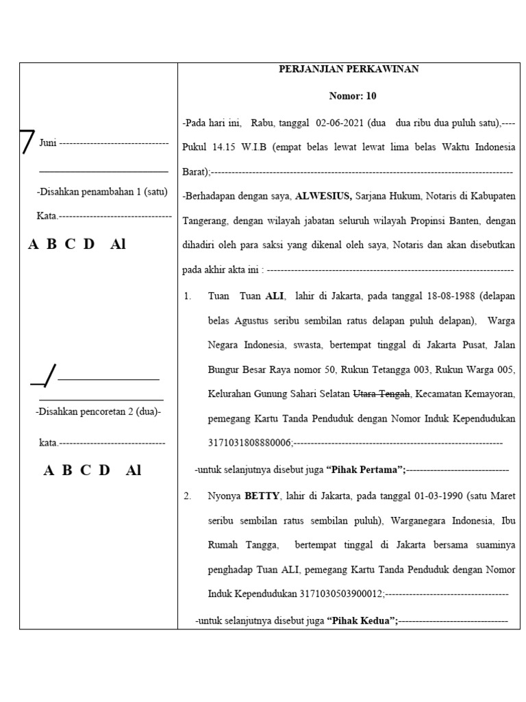 512360327 Contoh Minuta Akta Dengan Renvooi | PDF