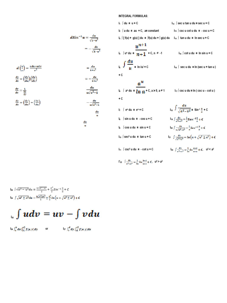 Trigonometric Differentiation Formulas | PDF | Trigonometric Functions ...