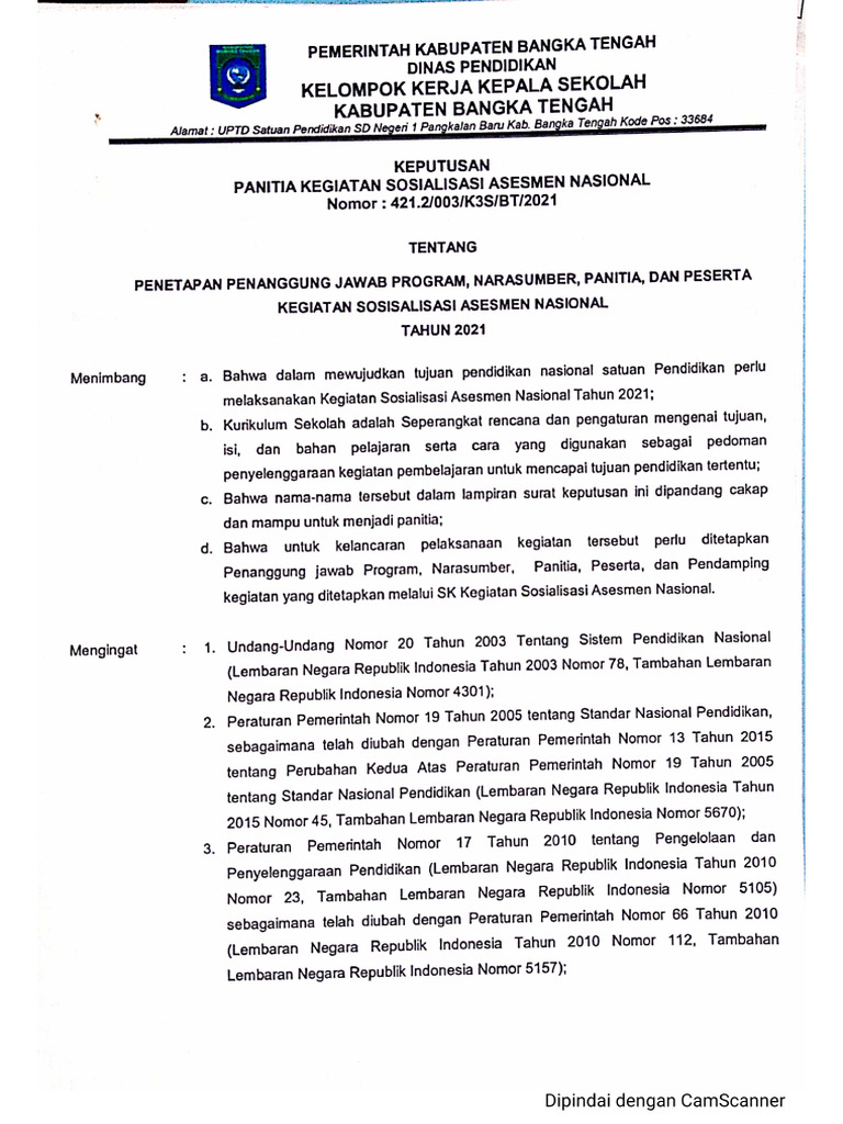 Sk Panitia Sosialisasi An Pdf