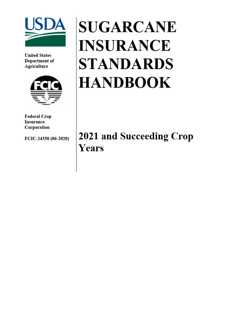 Sugarcane Insurance Standards Handbook | PDF | Insurance | Crop Insurance