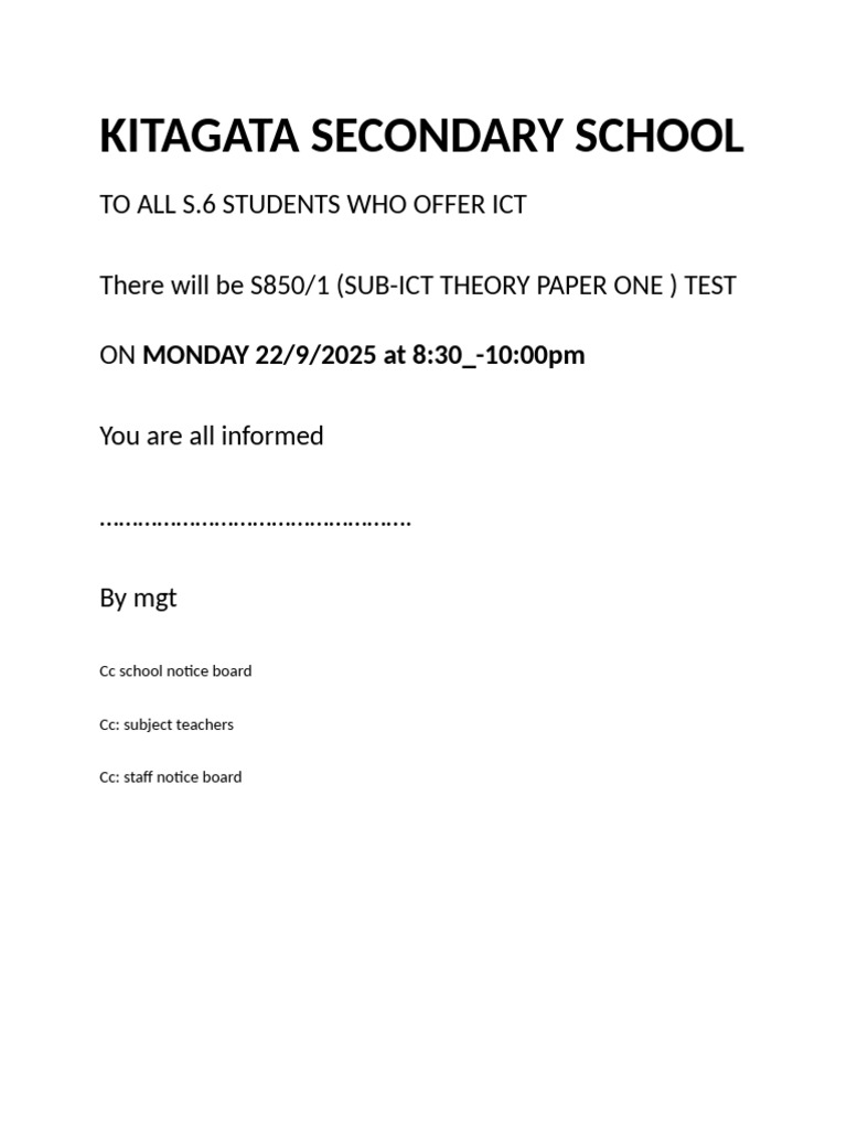 Ict Notice | PDF