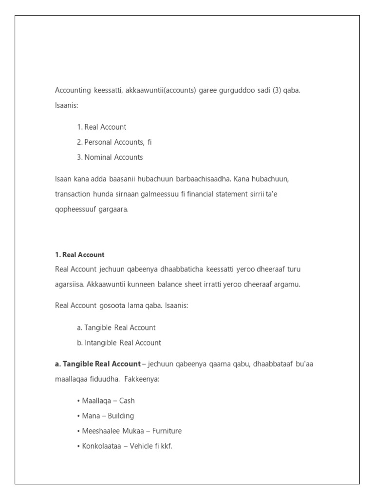 Real Personal Nominal Accounts | PDF | Debits And Credits | Accounting