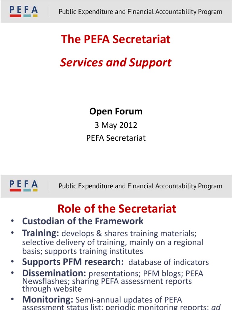 PEFA Secretariat Services Sinnett ENG | PDF