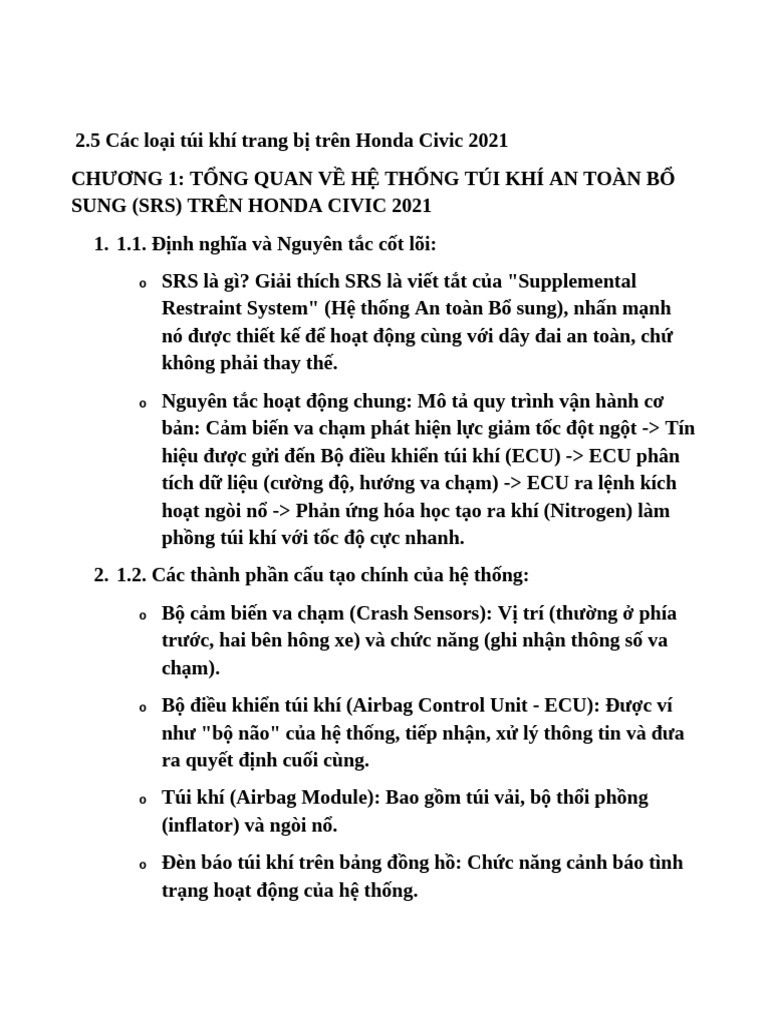 Airbag Systems and Seatbelt | PDF