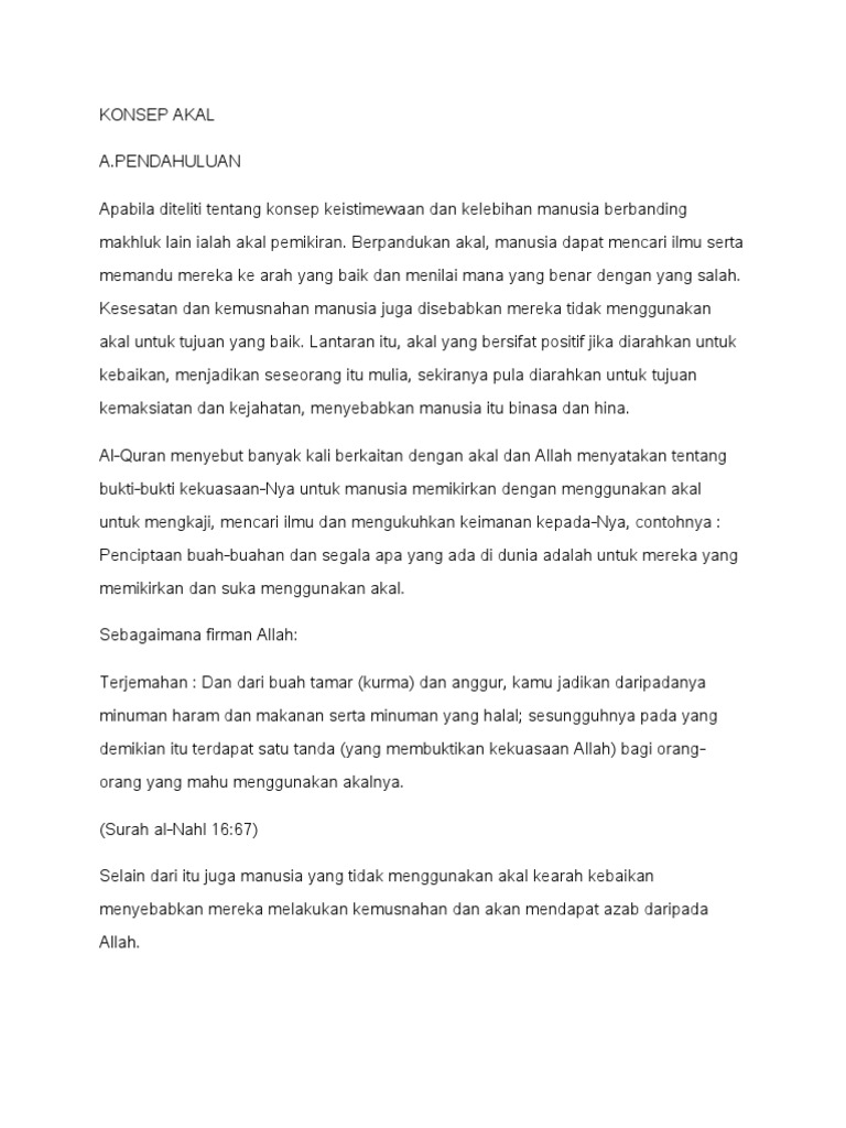 Fungsi dan Keistimewaan Akal dalam Islam | PDF