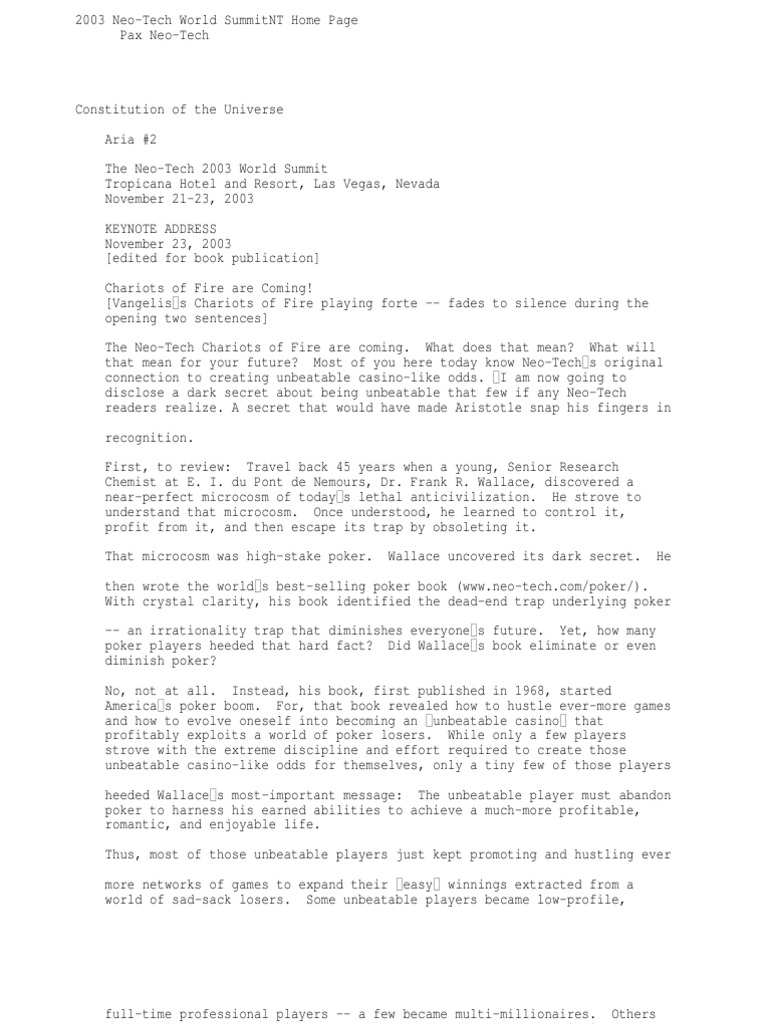 2003 Neo-Tech World Summit | PDF | Objectivism (Ayn Rand) | Philosophy