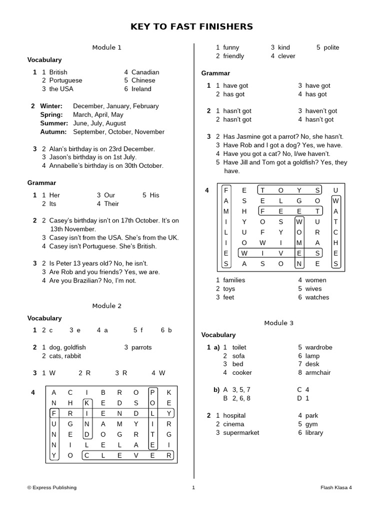 1 Flash4 Fast Finishers Key | PDF