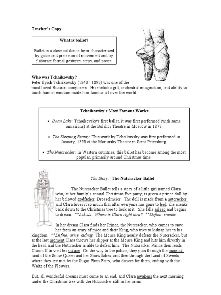 Ballet Lesson Plan | PDF | The Nutcracker | Pyotr Ilyich Tchaikovsky