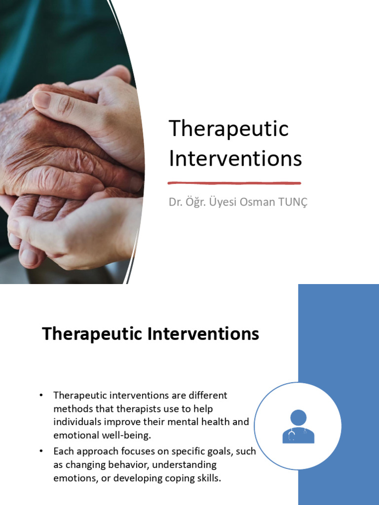 Overview of Therapeutic Interventions | PDF | Cognitive Behavioral ...