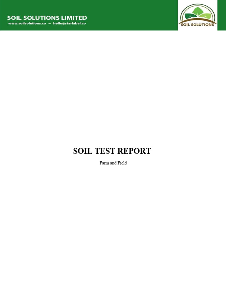 Soil Test Report for Kwame Farms | PDF | Soil | Fertilizer