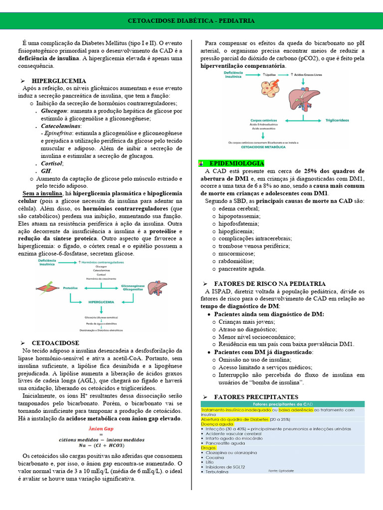 Cetoacidose Diabética em Pediatria: Causas e Tratamento | PDF ...