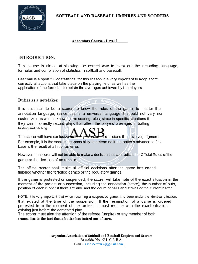 Softball and Baseball Scoring Abbreviations | PDF | Softball | Batting ...