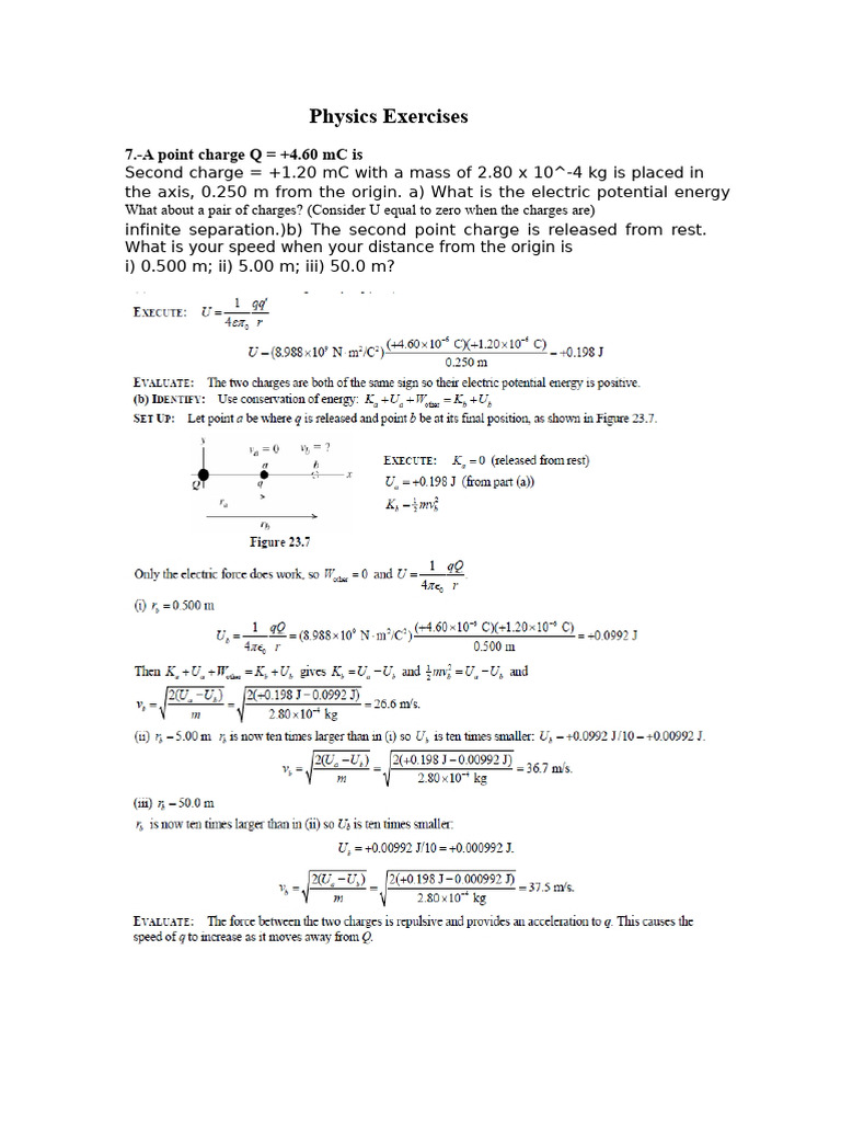 Physics Exercises 55b4fb1275412 | PDF | Sphere | Electric Field