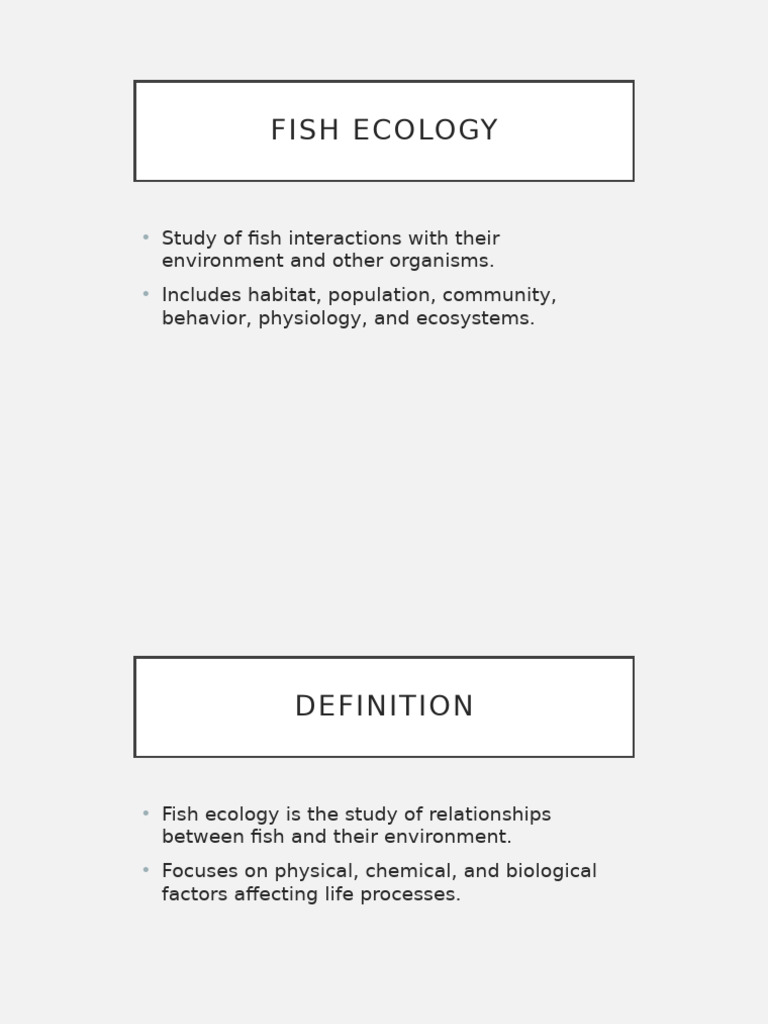Fish Ecology Presentation | PDF | Ecology | Fish