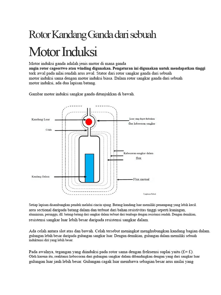 Rotor Kandang Ganda Motor Induksi | PDF