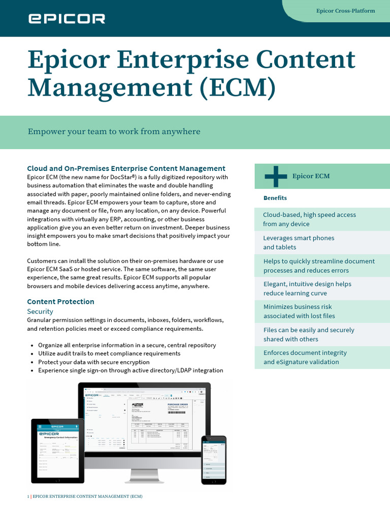 Epicor ECM Solution Fact Sheet | PDF | Cloud Computing | Computer Science
