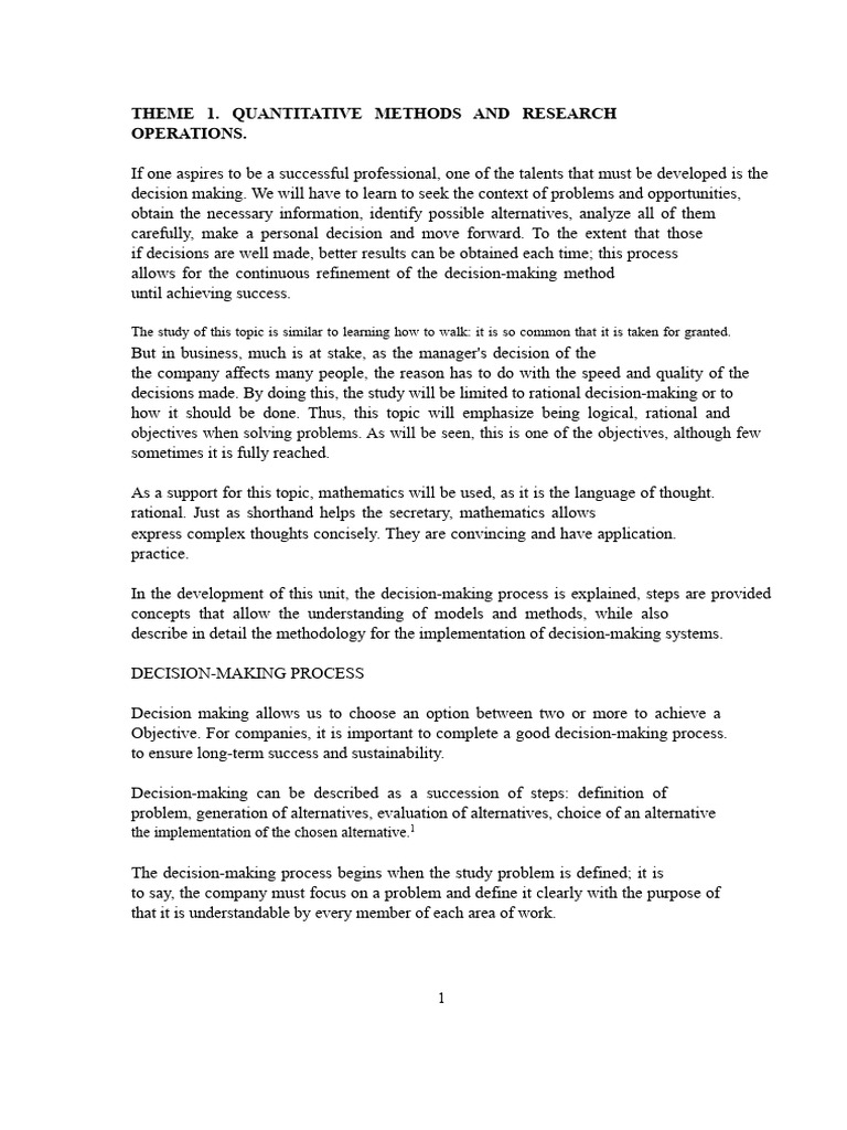 Quantitative Decision-Making Methods | PDF | Conceptual Model ...