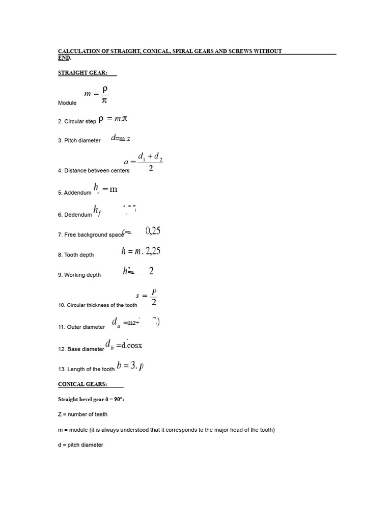 Gear Calculation | PDF