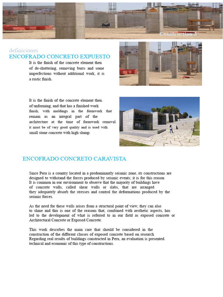 Exposed Concrete Constr 2 | PDF | Concrete | Plaster