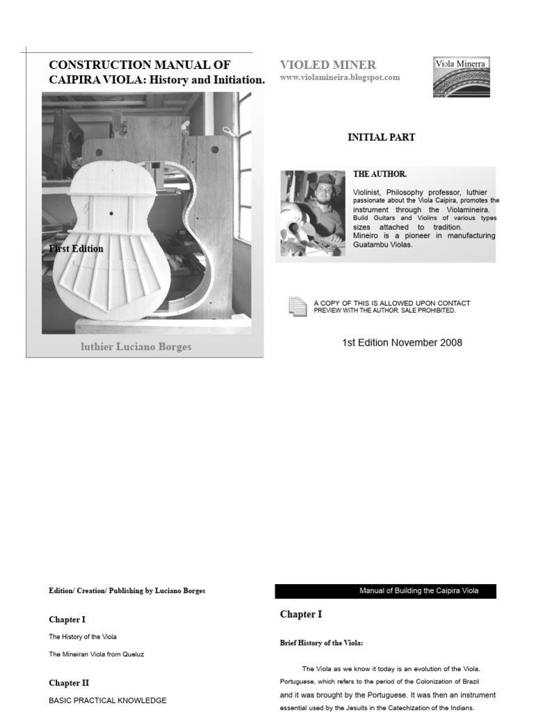Caipira Viola Construction Manual | PDF | Adhesive | Wood