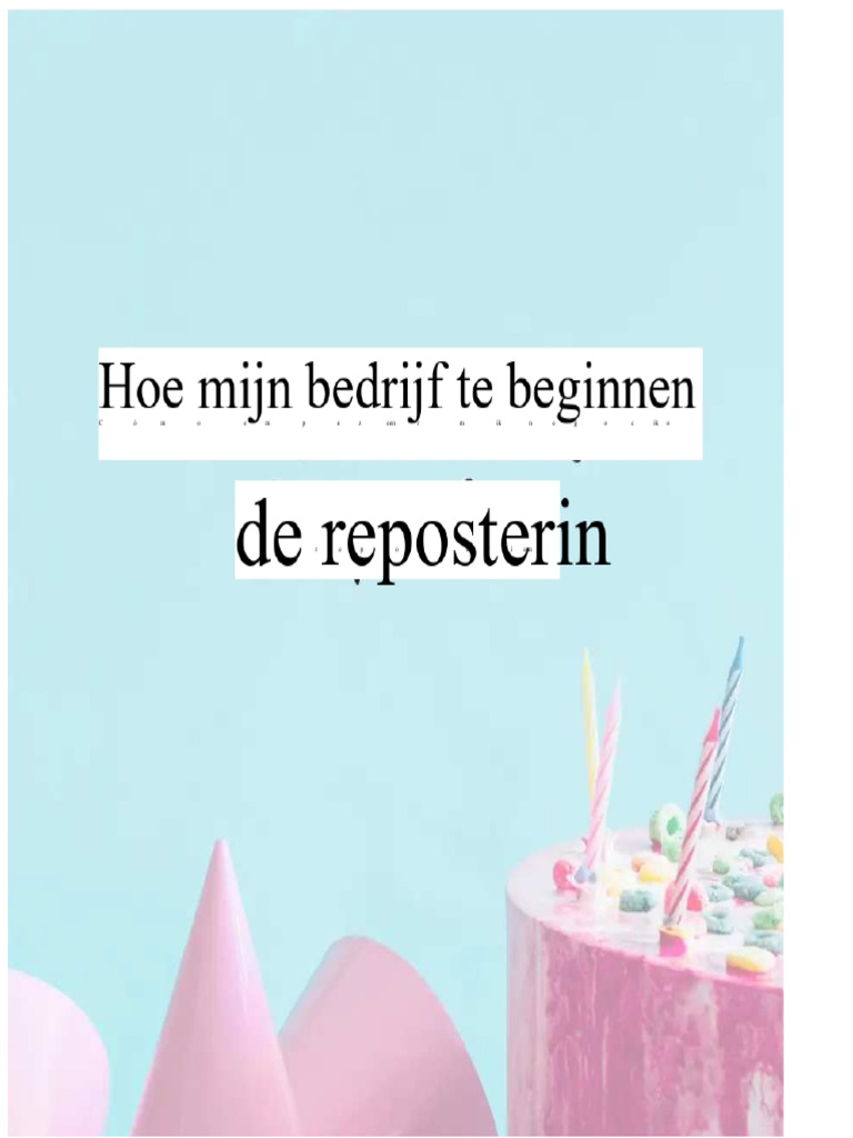 Hoe Een Bakkerijbedrijf Te Beginnen | PDF