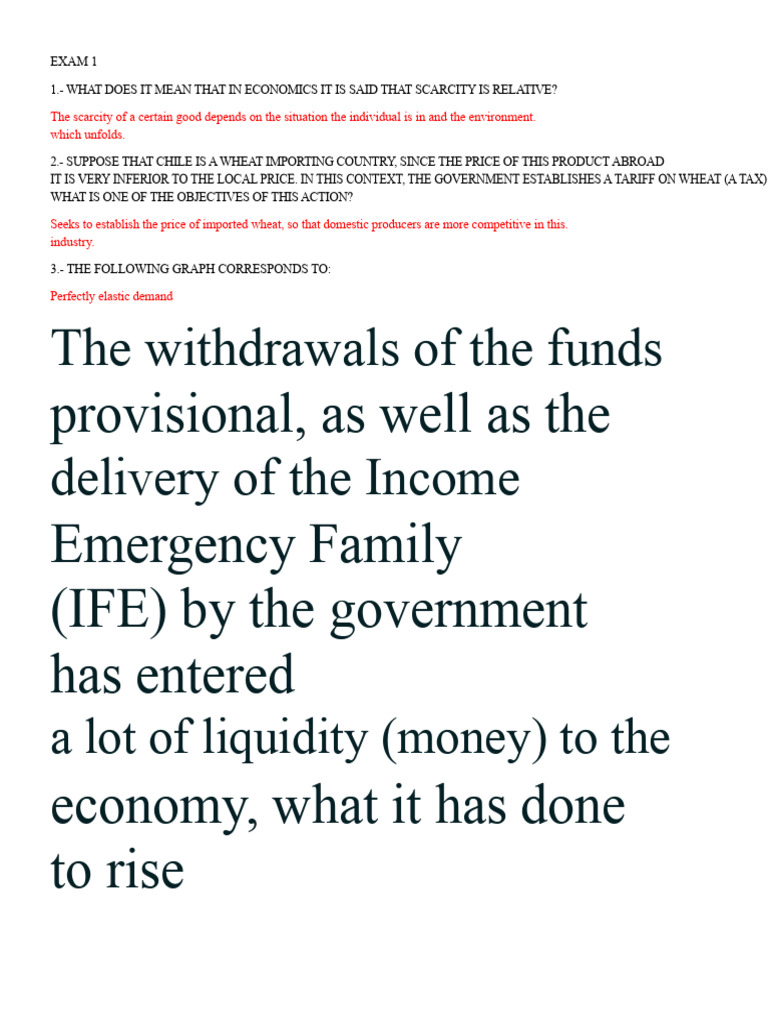 Economics Exam: Scarcity, Demand, and Policy | PDF | Demand | Economic ...