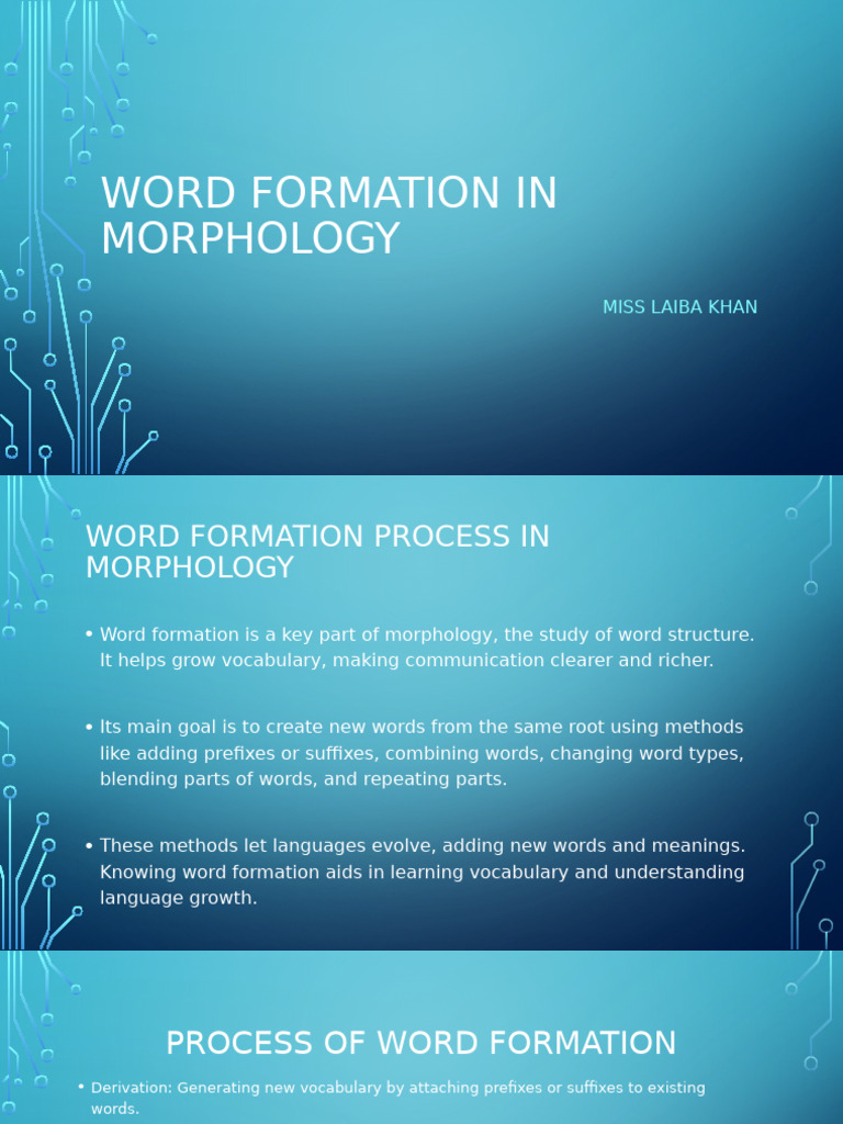 Word Formation Processes in Morphology | PDF | Word | Morphology ...