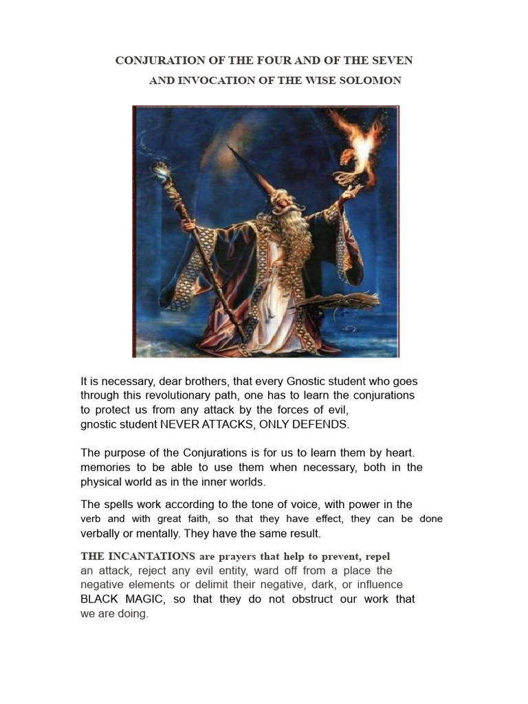 Conjuration of The 4 and 7 and Invocation of Solomon | PDF | Lord's ...