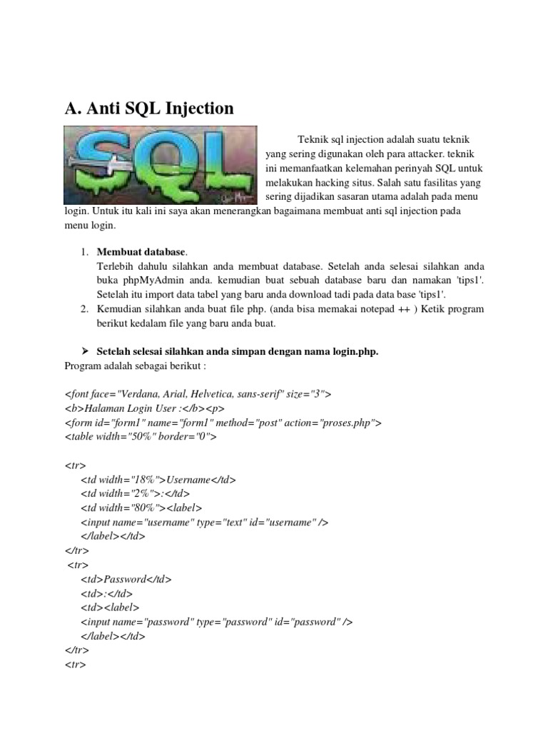Anti SQL Injection | PDF
