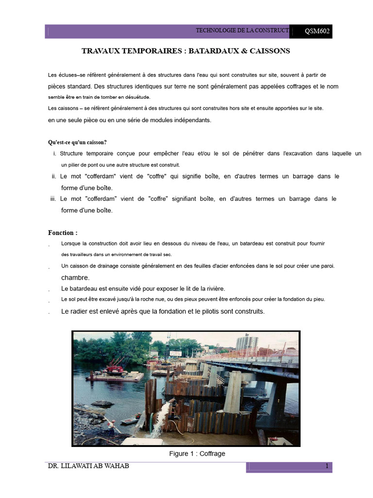 Caissons et Batardeaux en Construction | PDF | Béton | Fondation ...