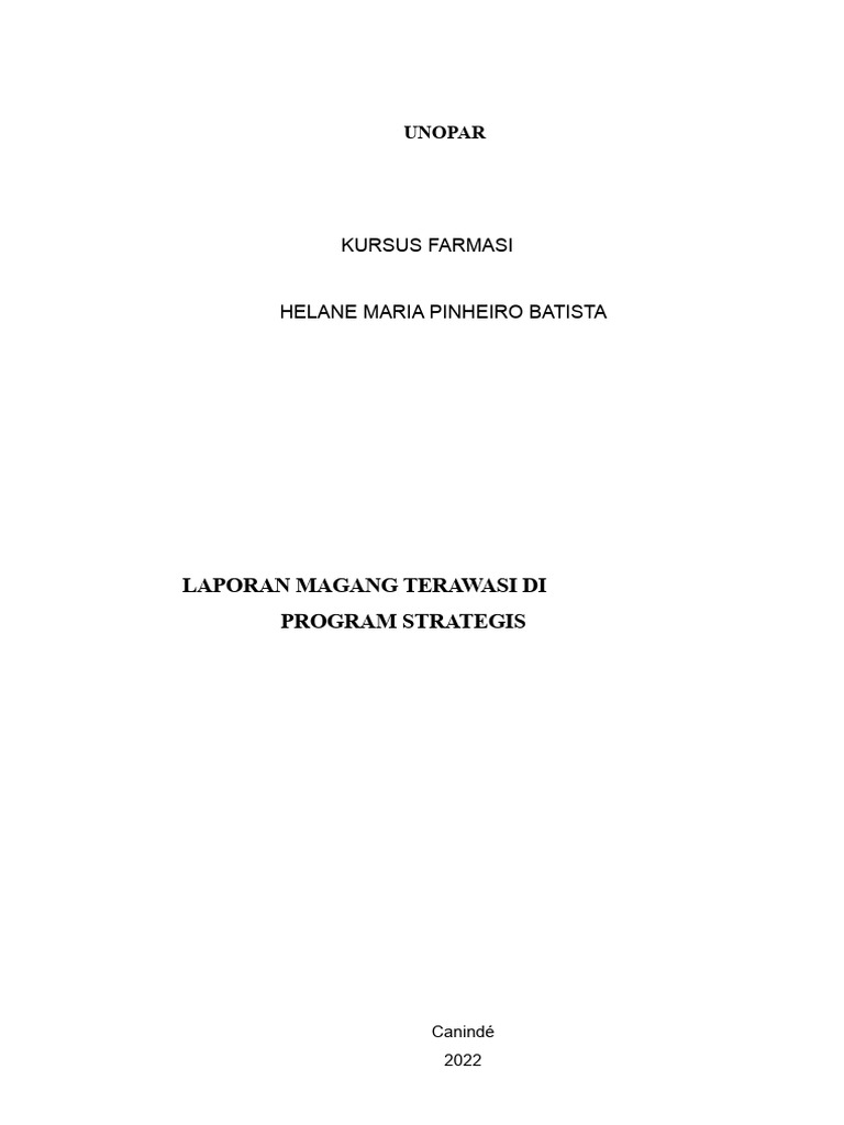 Laporan Magang Farmasi di CAF 2022 | PDF