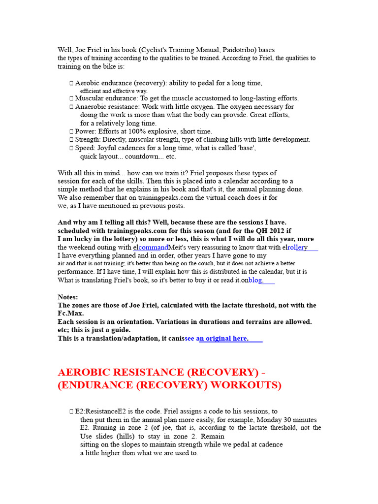 Joe Friel | PDF | Endurance | Aerobic Exercise