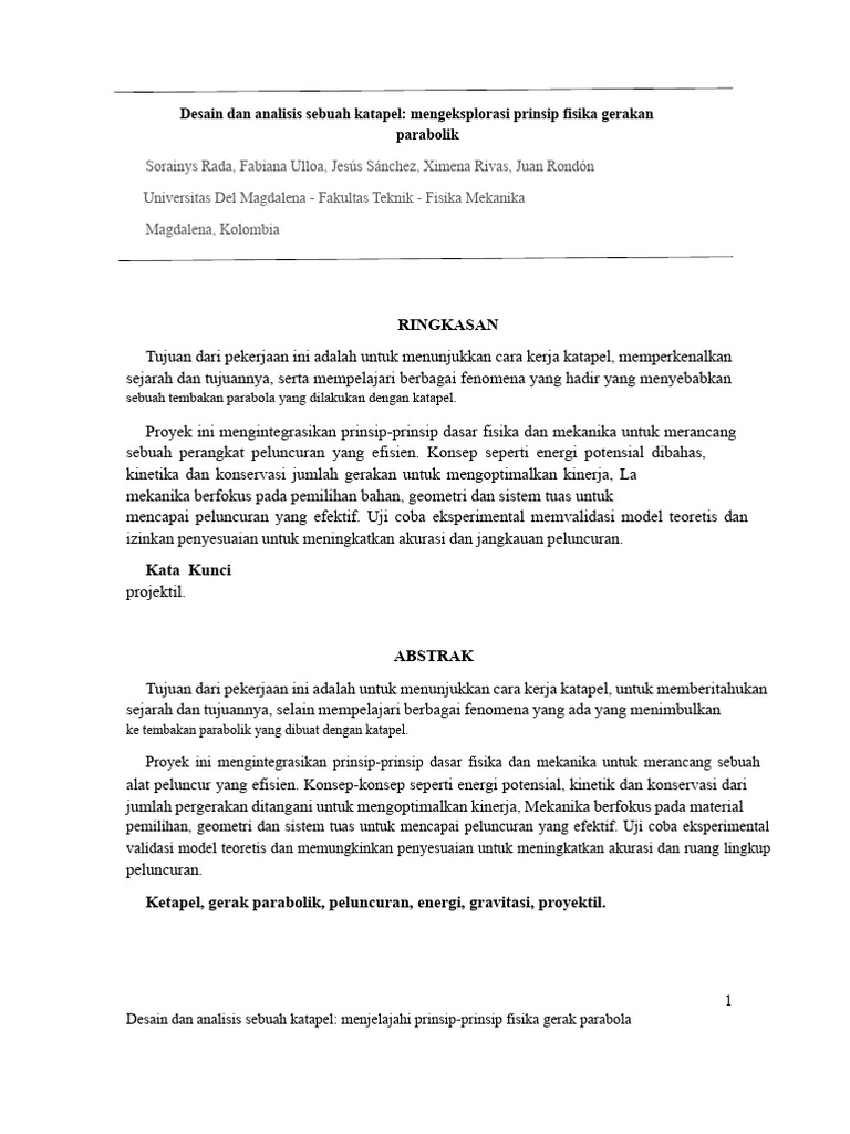Desain Dan Analisis Sebuah Katapel. | PDF