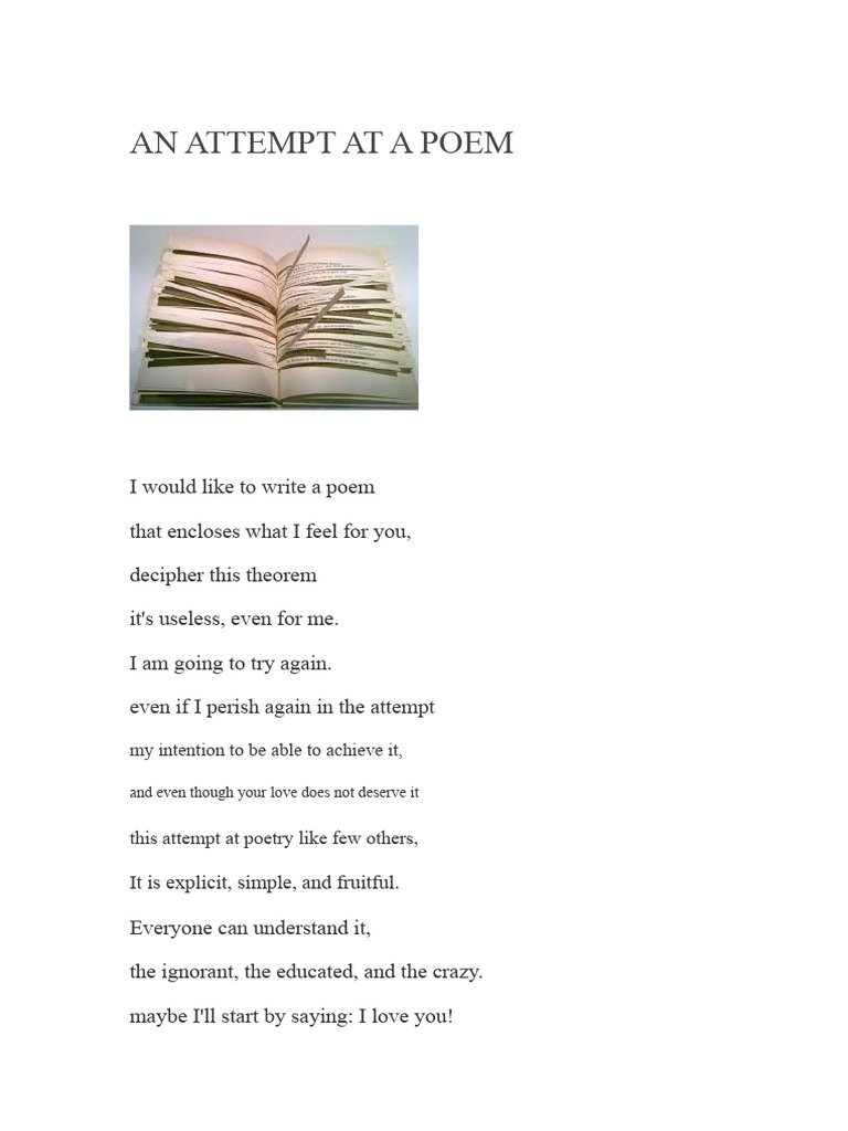 An Attempt at A Poem | PDF