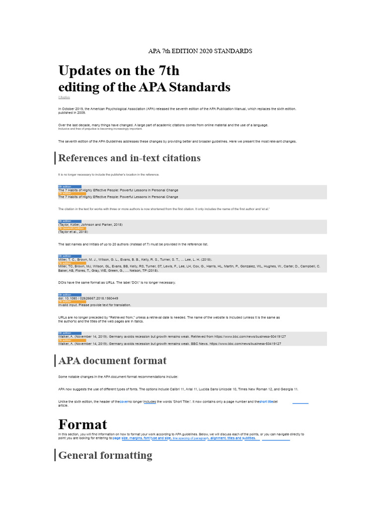 APA 7th EDITION 2020 GUIDELINES | PDF | Apa Style | Plagiarism