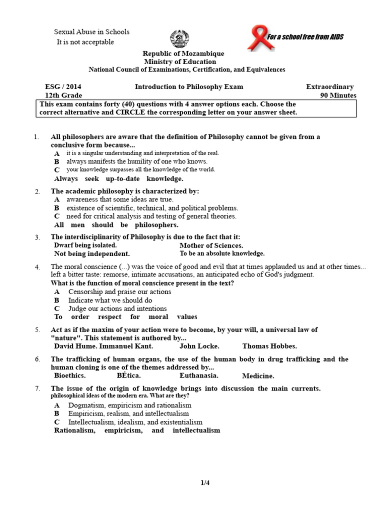 Extraordinary Philosophy Statement 12th Grade 2014 | PDF | Empiricism ...